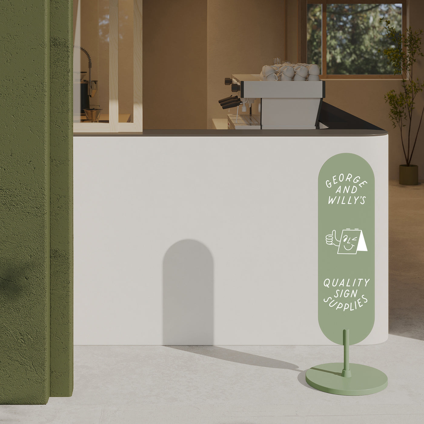 Standing Curve Sign | Free Standing Sign | George & Willy – George and ...