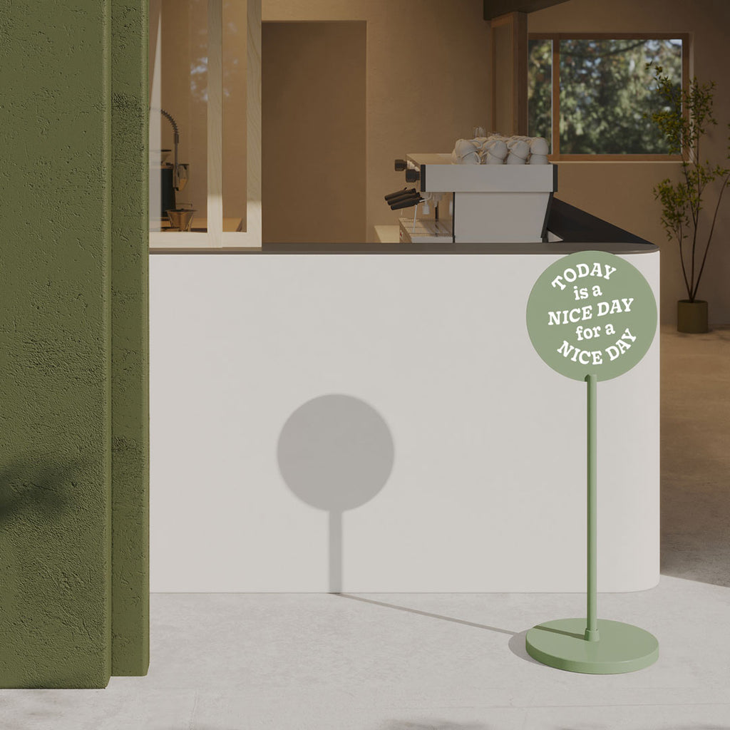 Standing Round Sign | Free-Standing Sidewalk Sign | George & Willy