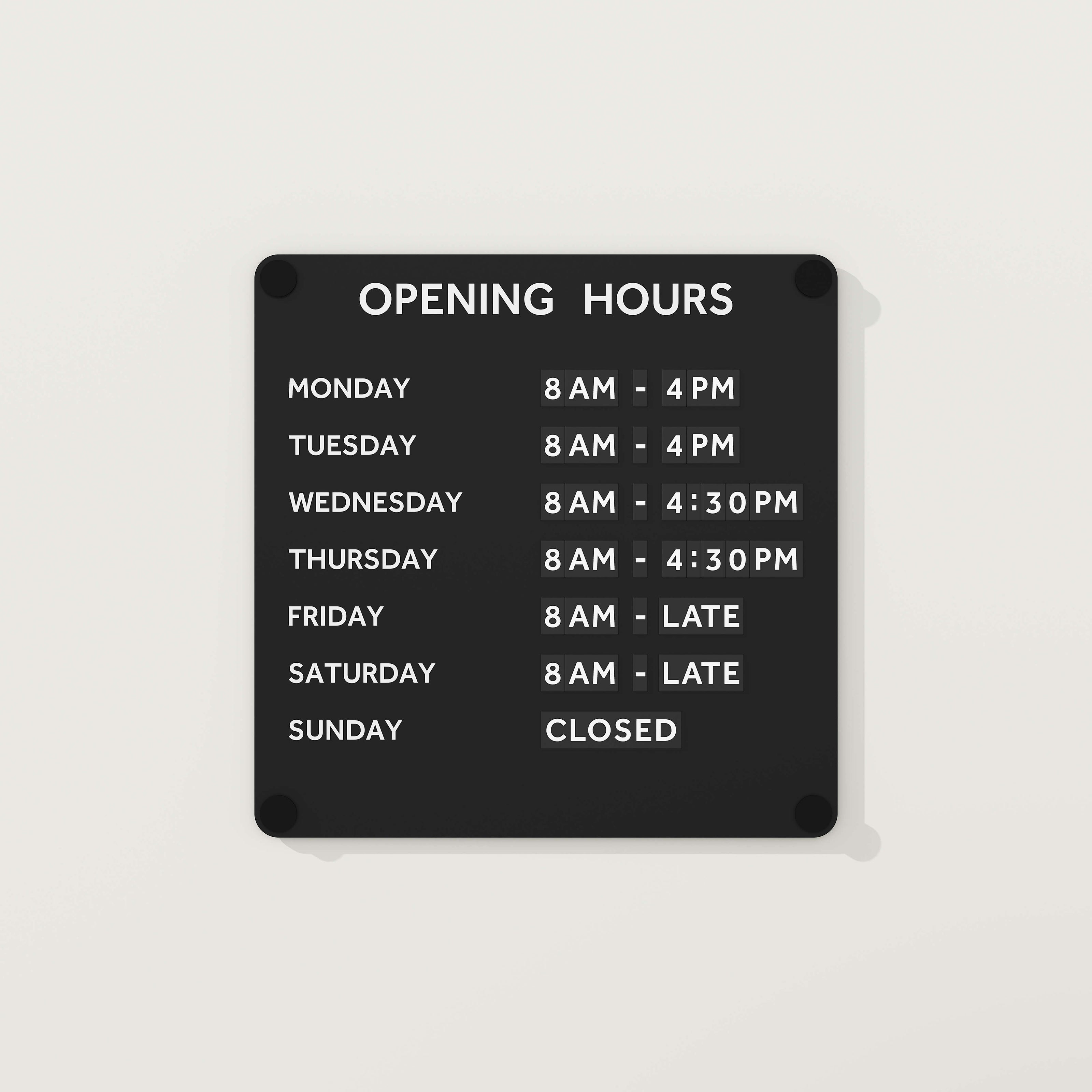 Opening Hours Sign | Shop Hours Sign | George & Willy – George and Willy