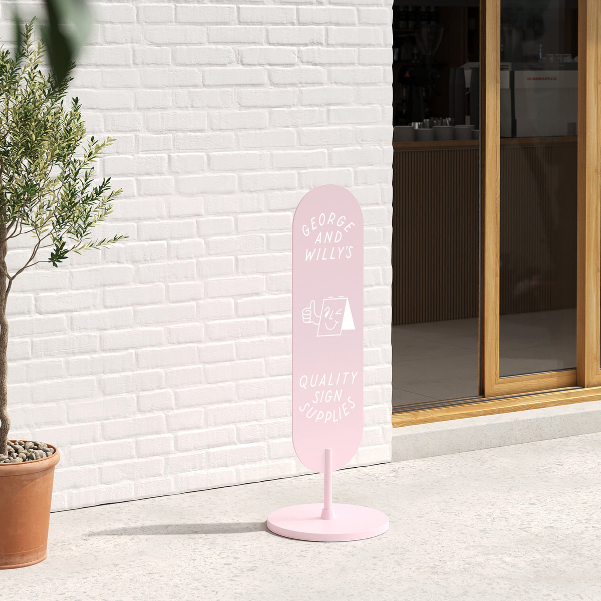 Standing Curve Sign | Free Standing Sign | George & Willy – George and ...
