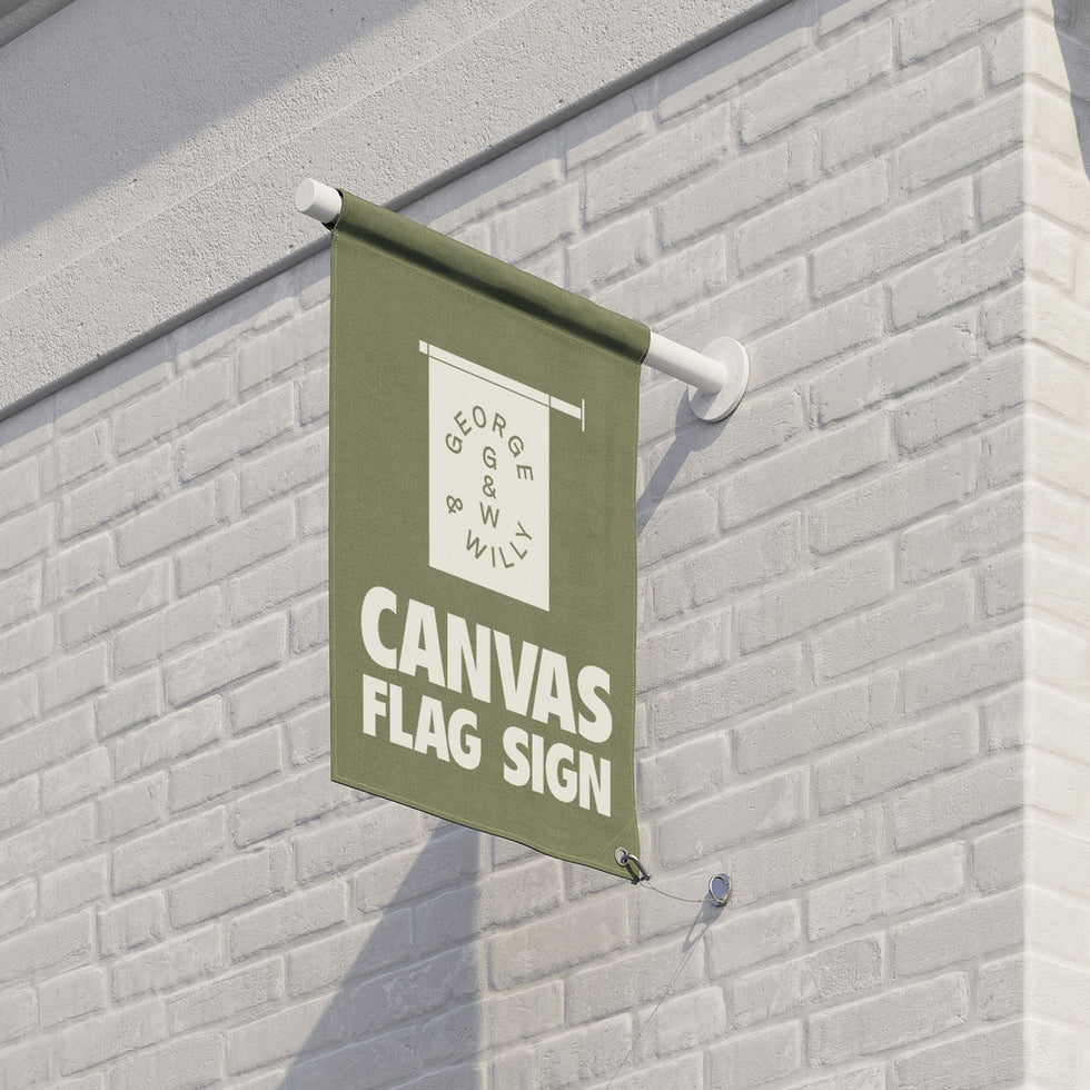 Wall-Mounted Canvas Flag Sign | George & Willy