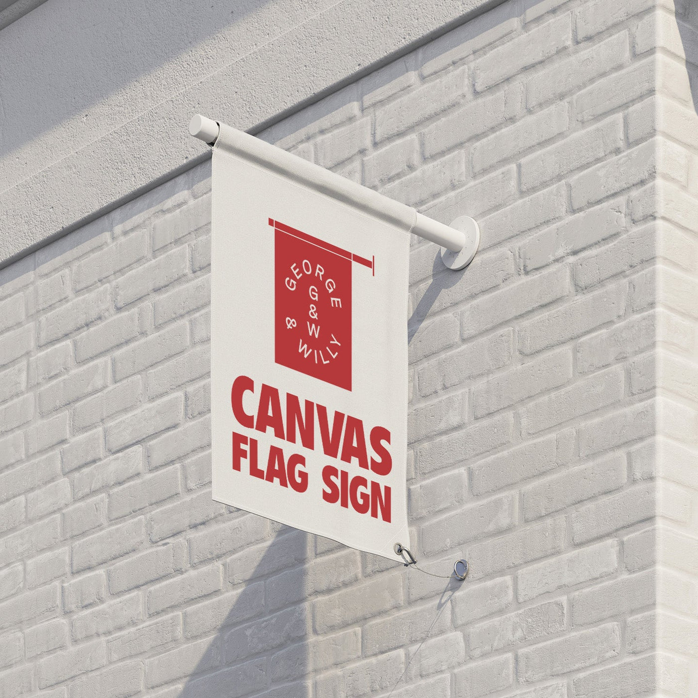 Wall-Mounted Canvas Flag Sign | George & Willy
