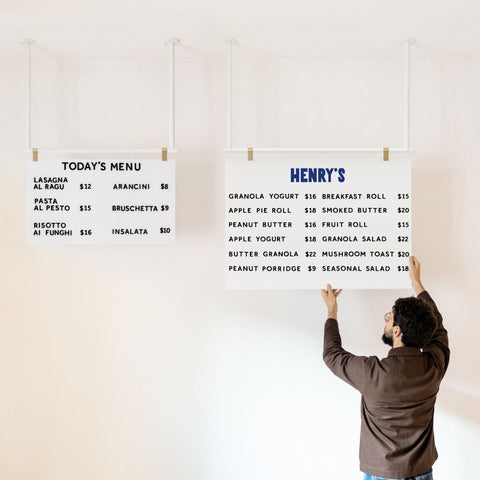 Ceiling Menu Board | George & Willy