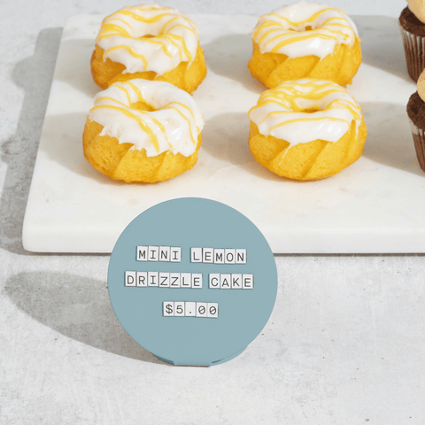 Medium Circle Custom Counter Sign Displays - George & Willy