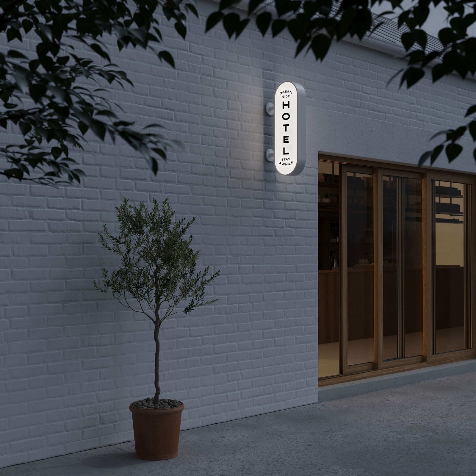 Curve Outdoor Light Box Sign | George & Willy