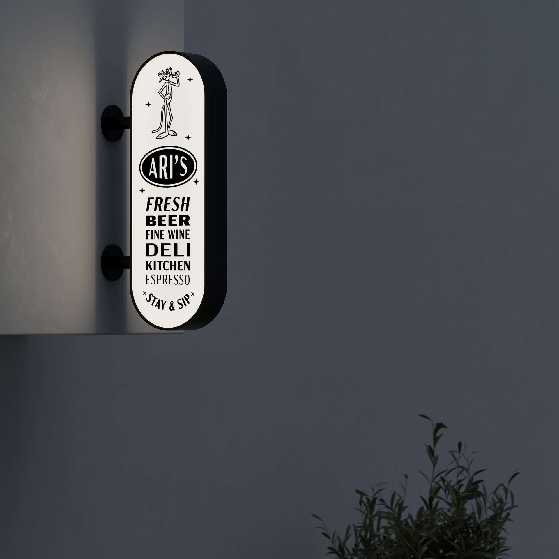 Curve Outdoor Light Box Sign | George & Willy – George and Willy