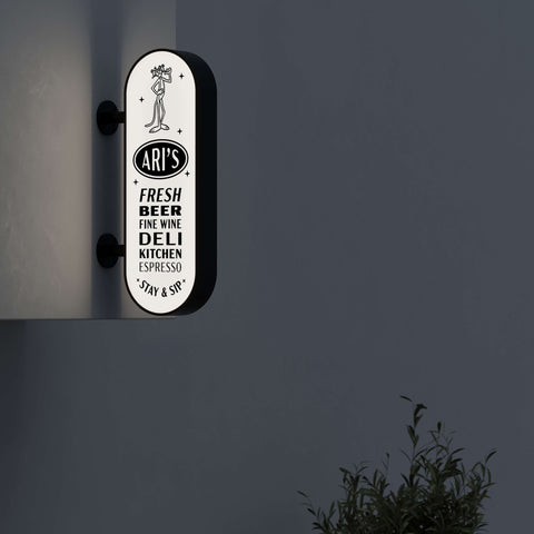 Curve Outdoor Light Box Sign | George & Willy