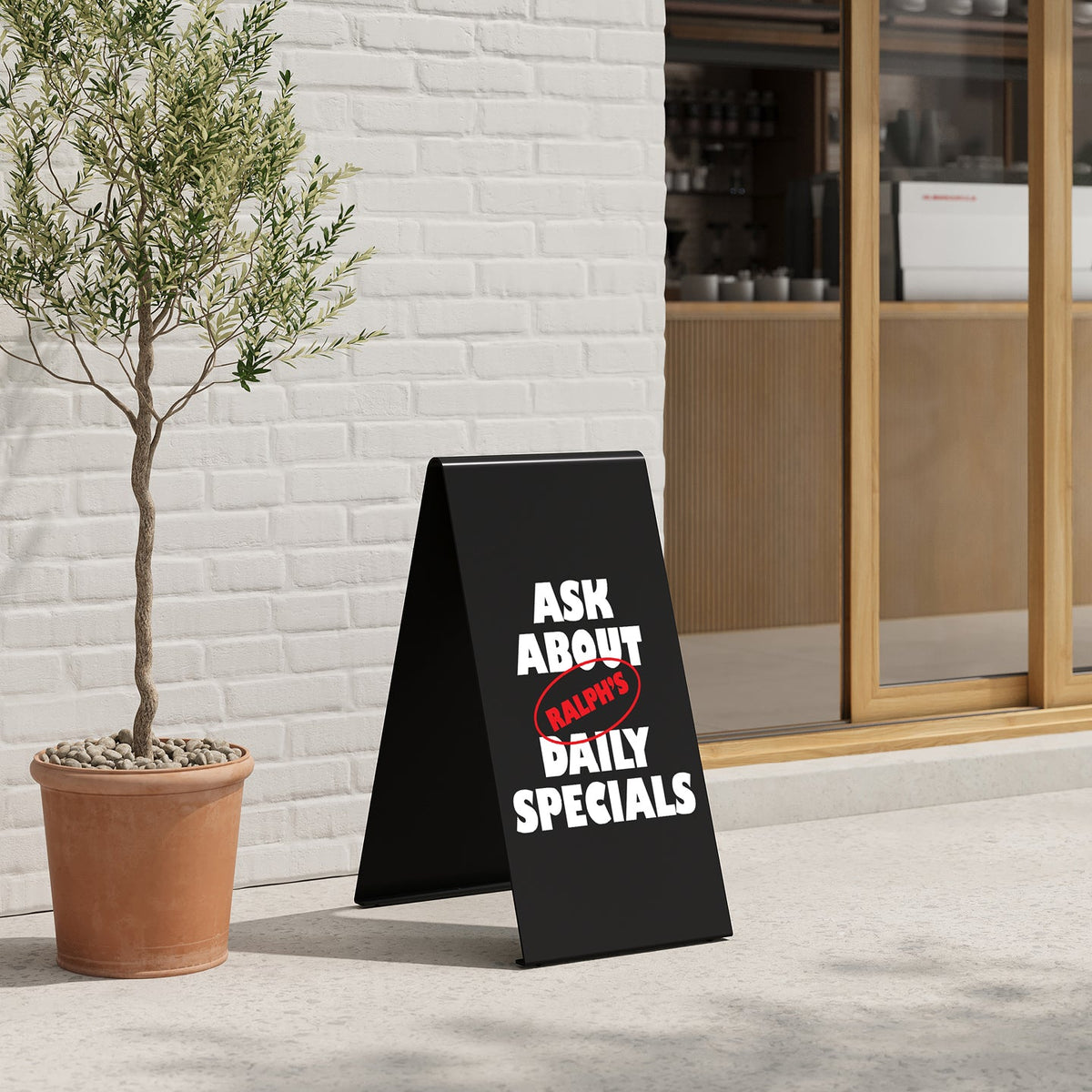 Folded Metal A-Frame Sign | Metal Sandwich Board | George & Willy ...