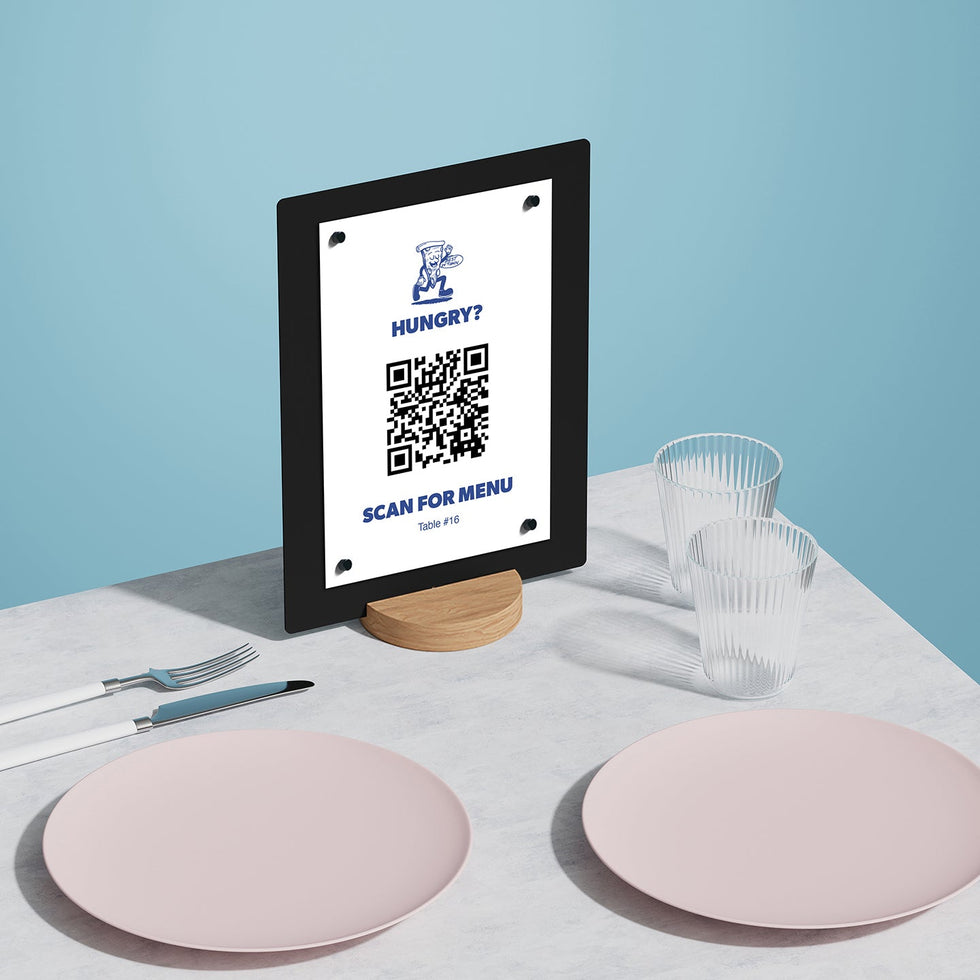 Table Talkers | Table Tents | Tabletop Sign Holder | George & Willy ...