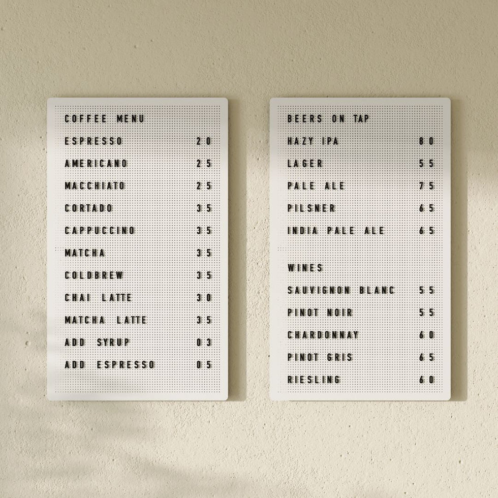 Modern Menu Boards & Letter Boards | George & Willy