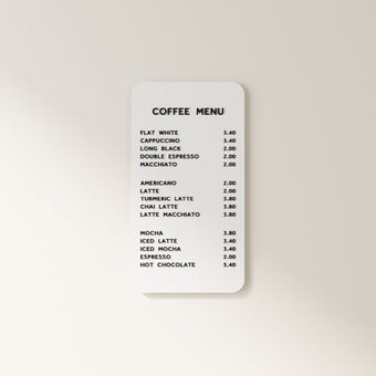 Rectangle Menu Display | George & Willy