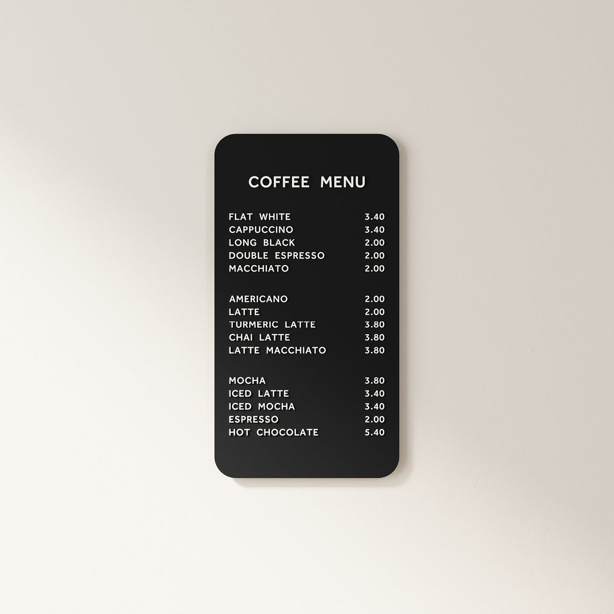 Rectangle Menu Display | George & Willy