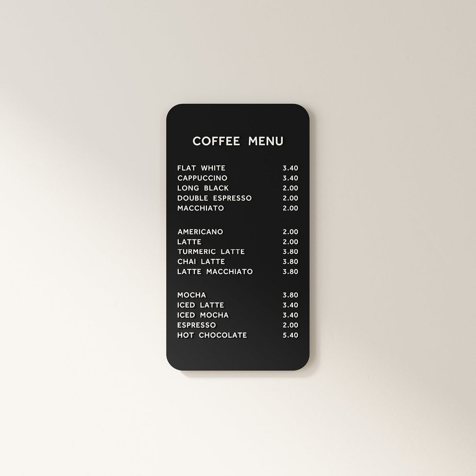 Rectangle Menu Display | George & Willy