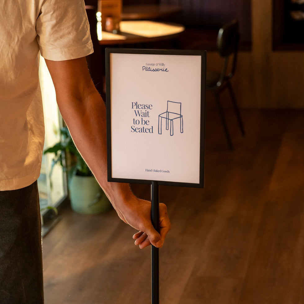 Standing Sign Holder | Sign Stand | Menu Stand | George & Willy ...