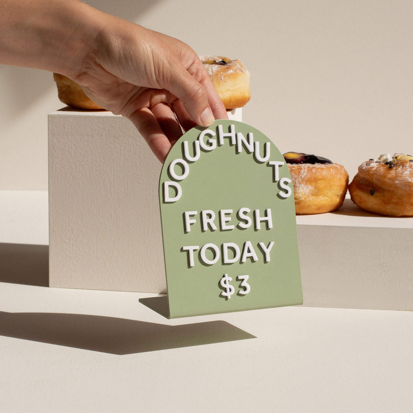 Large Round Custom Counter Sign Displays - George & Willy – George and ...