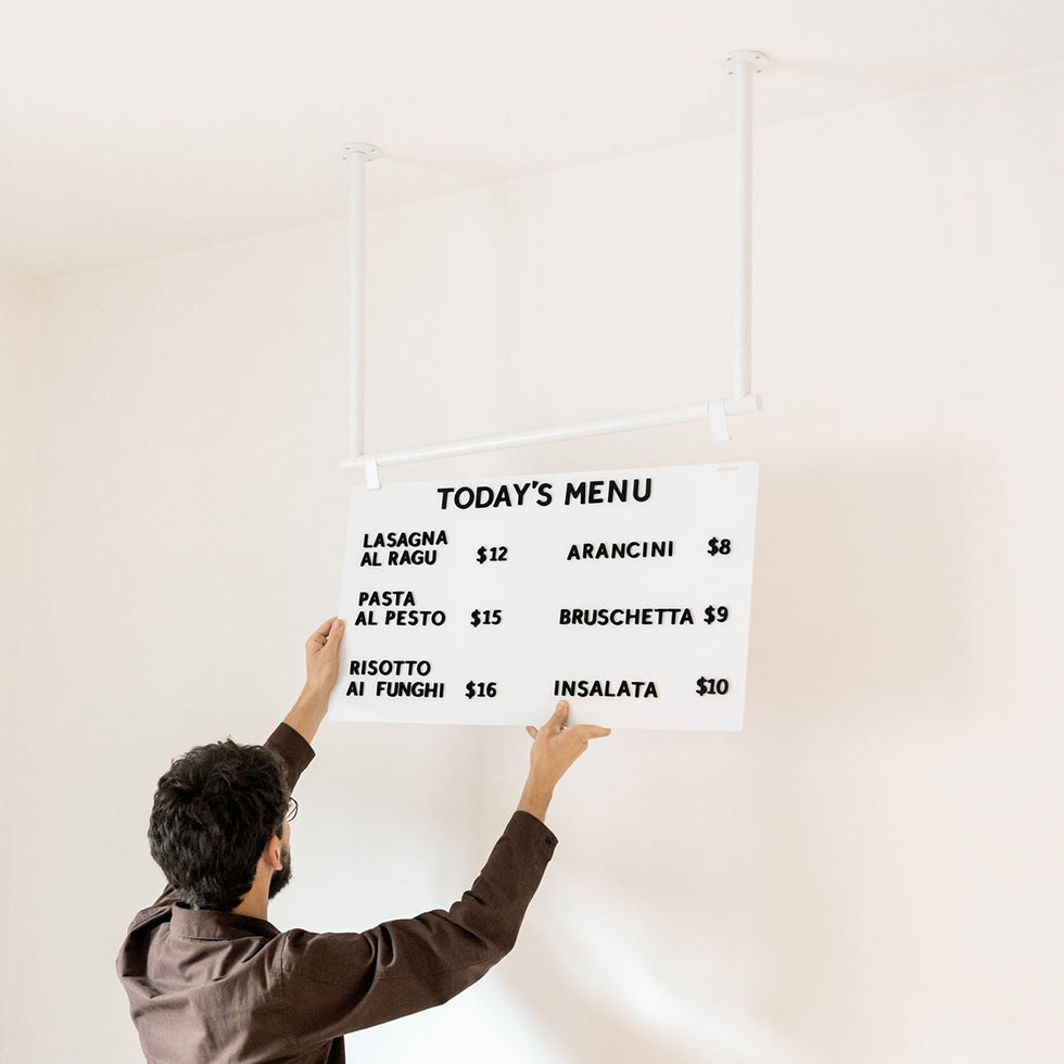 Hanging Menu Board | Hanging Banner Sign | George & Willy – George and ...
