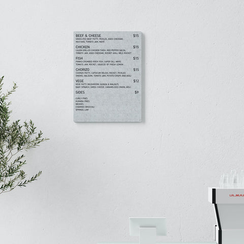 Felt Letter Menu Board | George & Willy