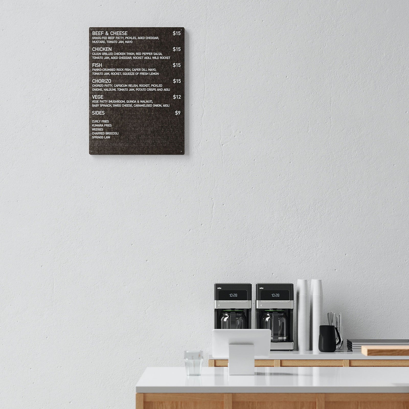 Felt Letter Menu Board | George & Willy – George and Willy