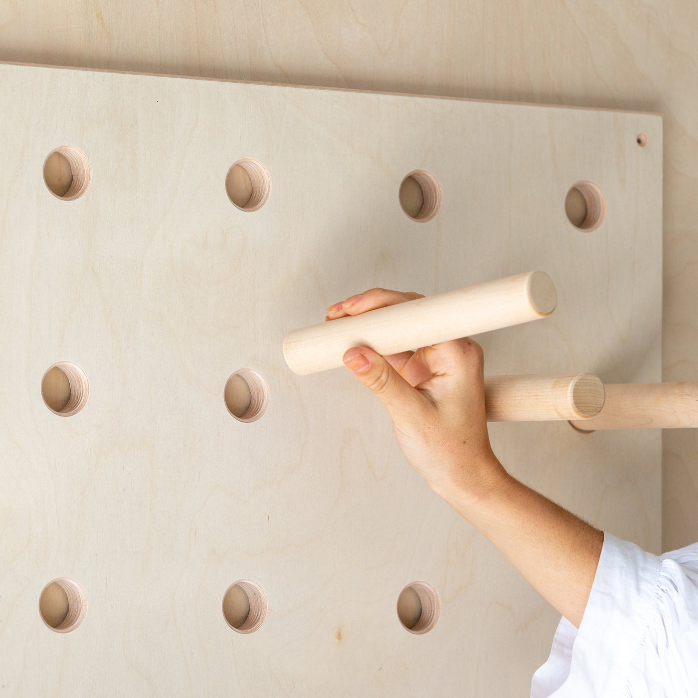 Wooden Pegboard Shelf | George & Willy